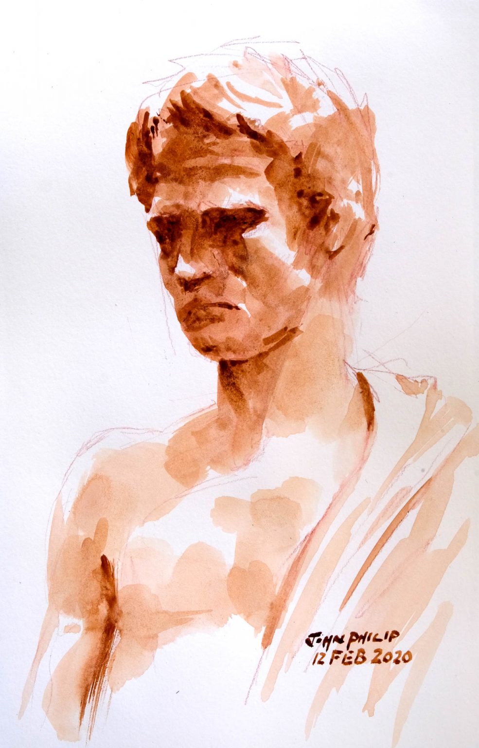 Statue Portrait – Red – John Philip